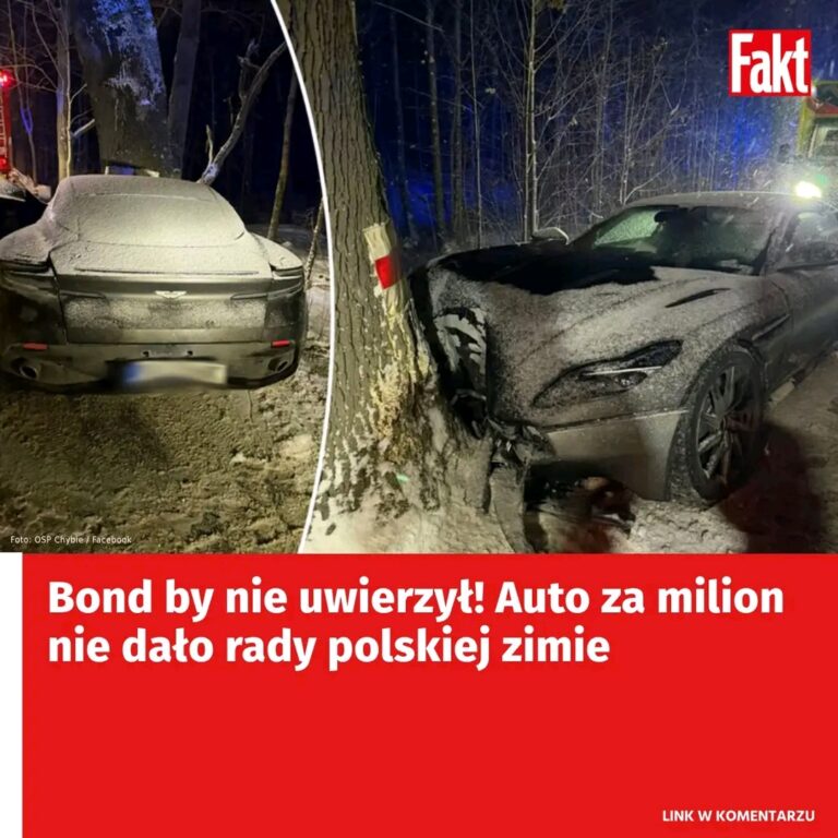 ‼️ Śliskie drogi zbierają żniwo! Luksus na lodzie. Aston Martin DB11 ...